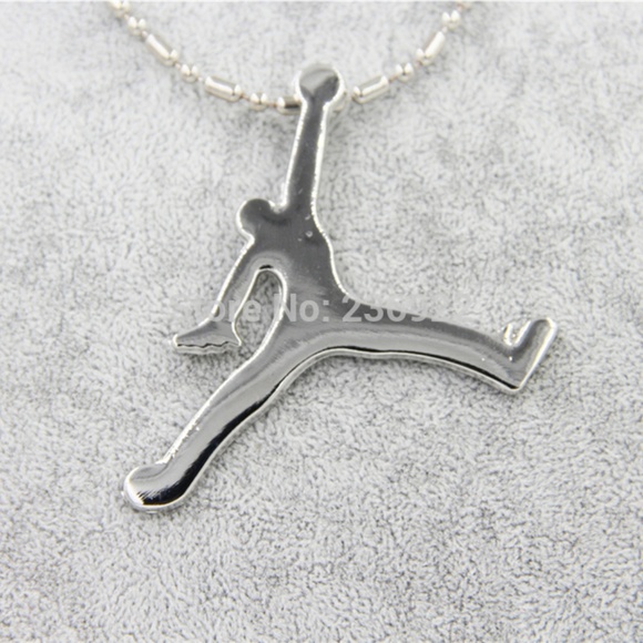 Accessories | 33 Jordan Jump Man Silver Chain Necklace | Poshmark